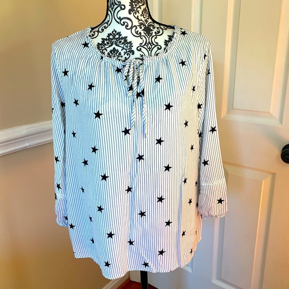 Como Blu | Tops | Como Blu Womens Bohogypsy Top Black And White With ...